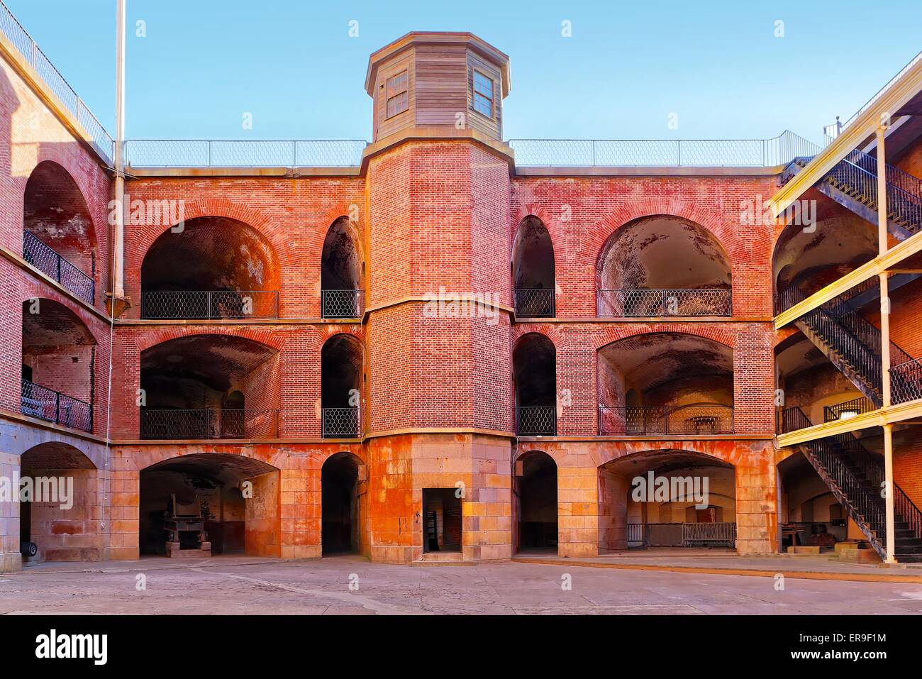 Fort Point, a civil war fort under the Golden Gate Bridge in San ...