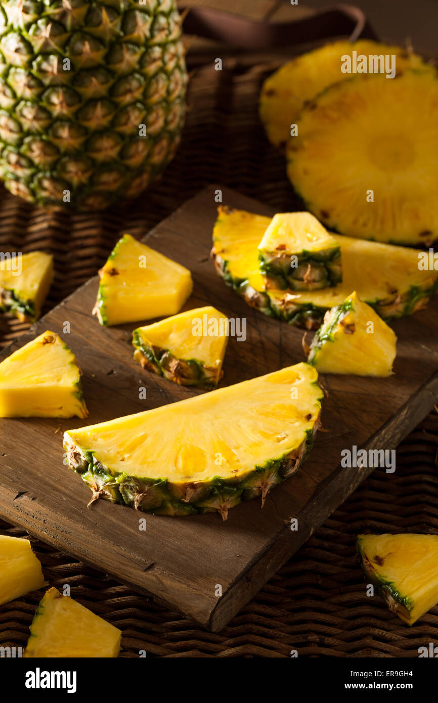 Organic Raw Yellow Pineapple Ready to Eat Stock Photo - Alamy