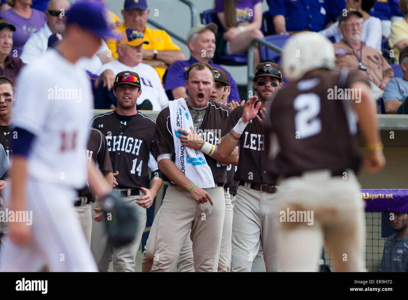 Rouge, LA, USA. 29th May, 2015. Lehigh Mountain Hawks second baseman ...