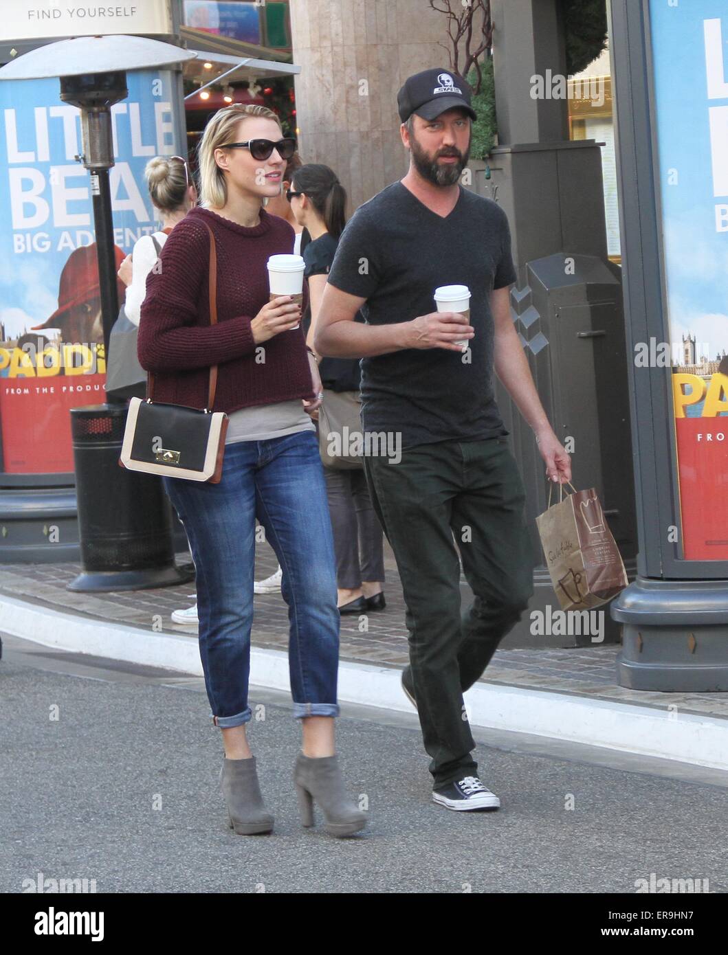 Tom Green dressed in black goes shopping at The Grove in Hollywood with ...