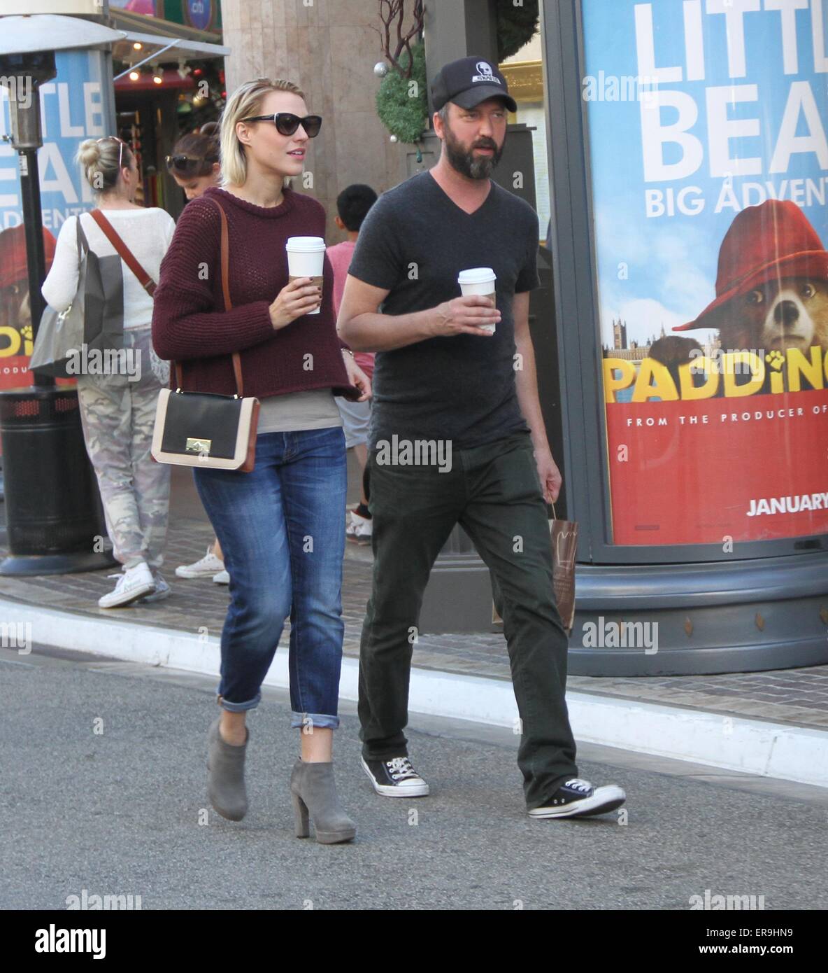 Tom Green dressed in black goes shopping at The Grove in Hollywood with ...