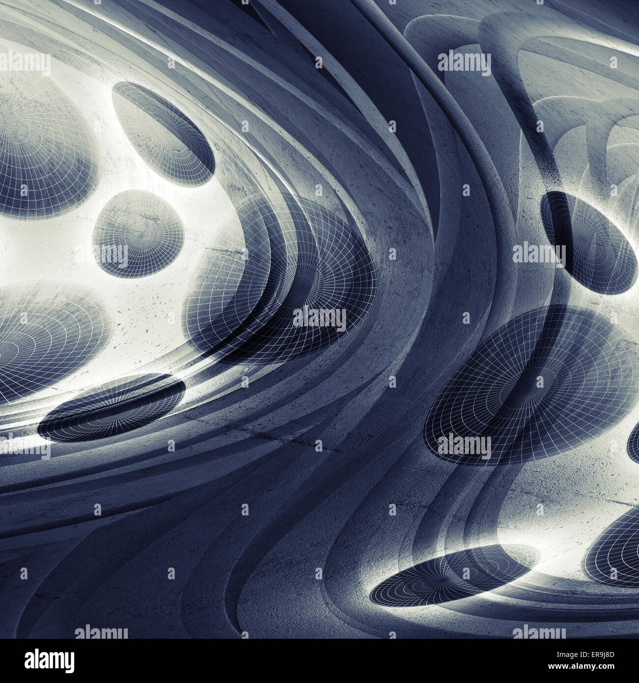 Abstract 3d geometric background with smashing fluent spheres Stock ...