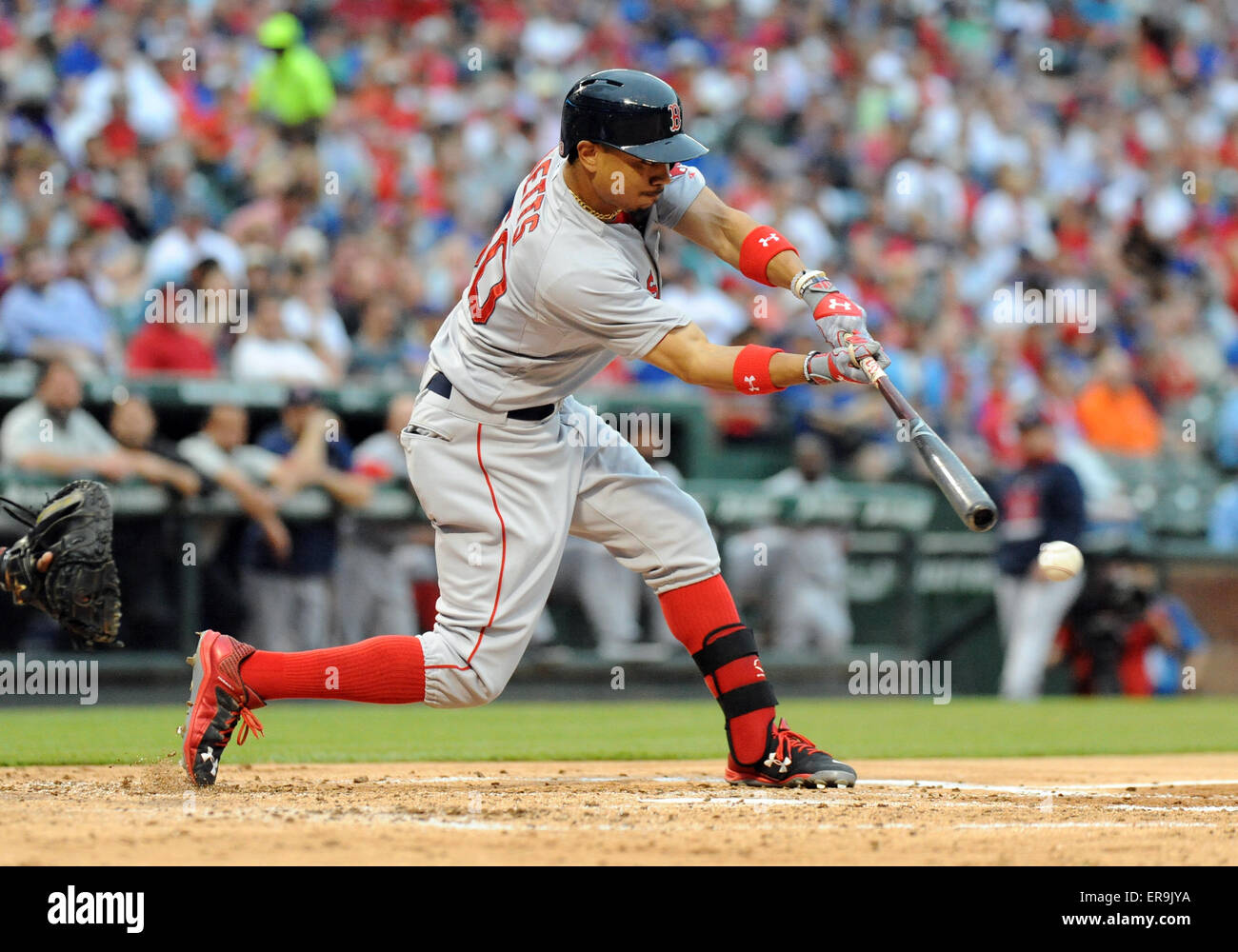 May 28, 2015: Boston Red Sox Center field Mookie Betts #50 at bat ...