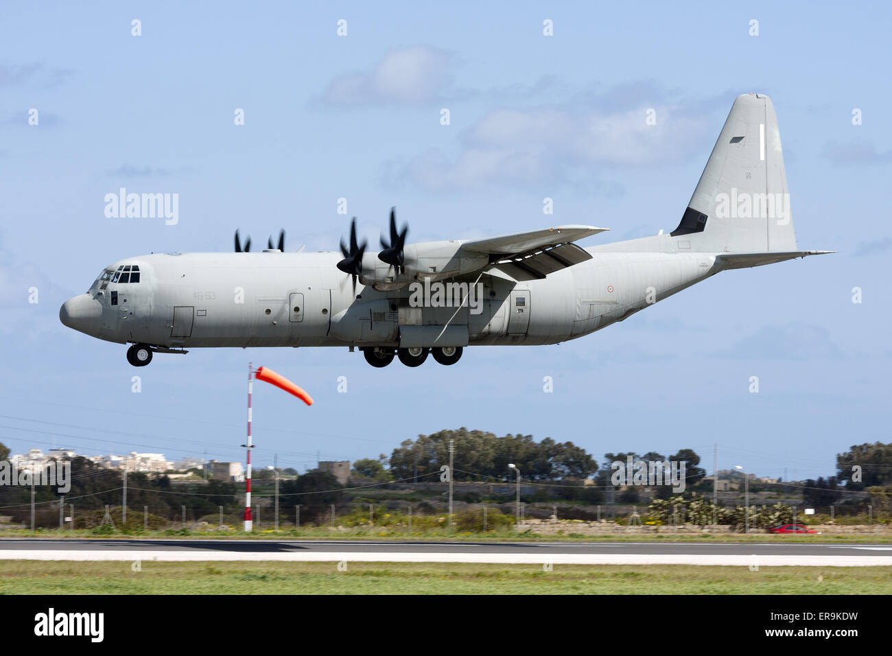 Italian Air force Lockheed C-130J Hercules landing runway 31 Stock ...