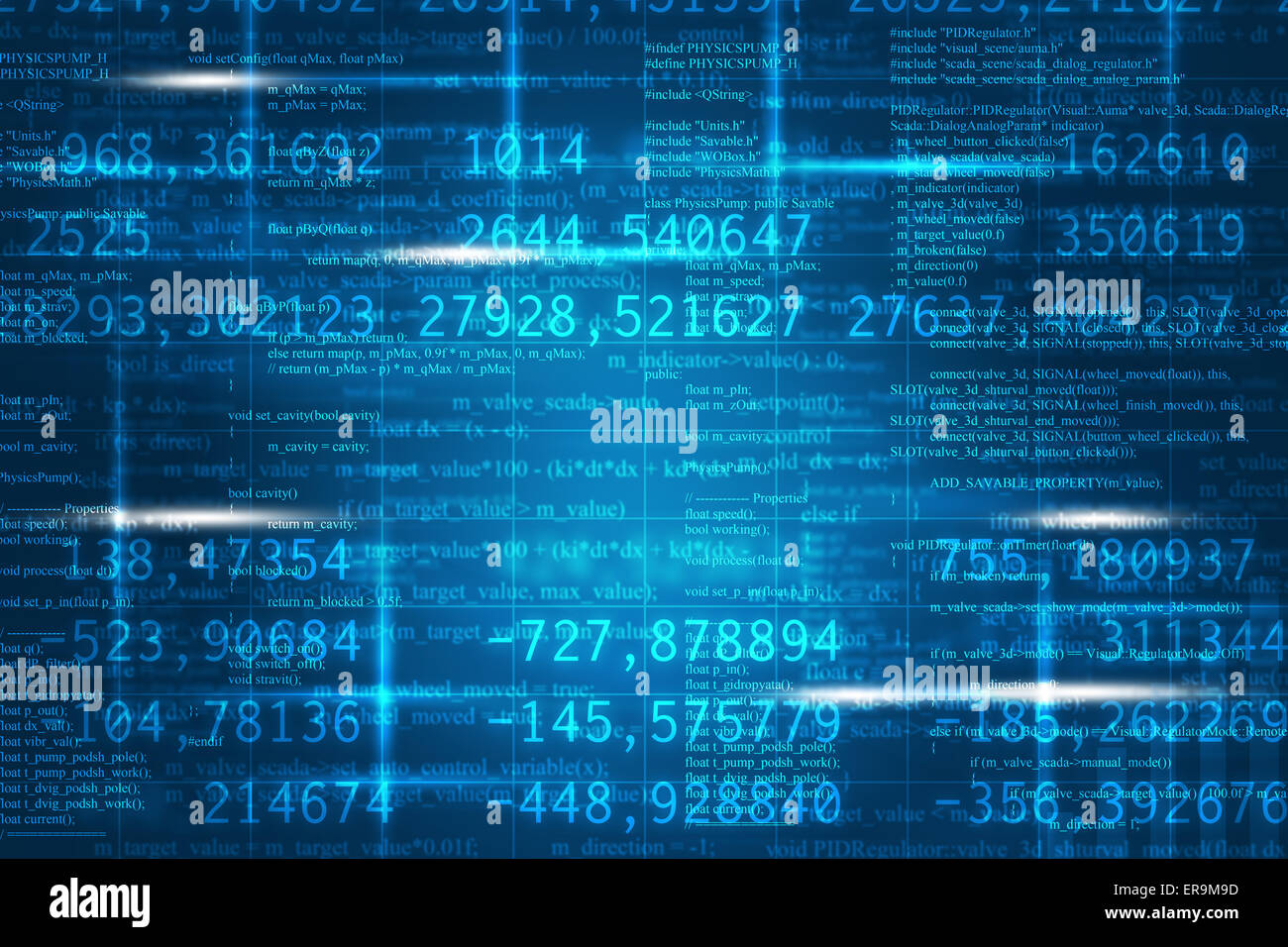 Abstract matrix blue background Stock Photo - Alamy