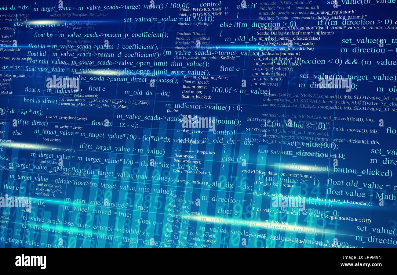 Abstract matrix blue background Stock Photo - Alamy