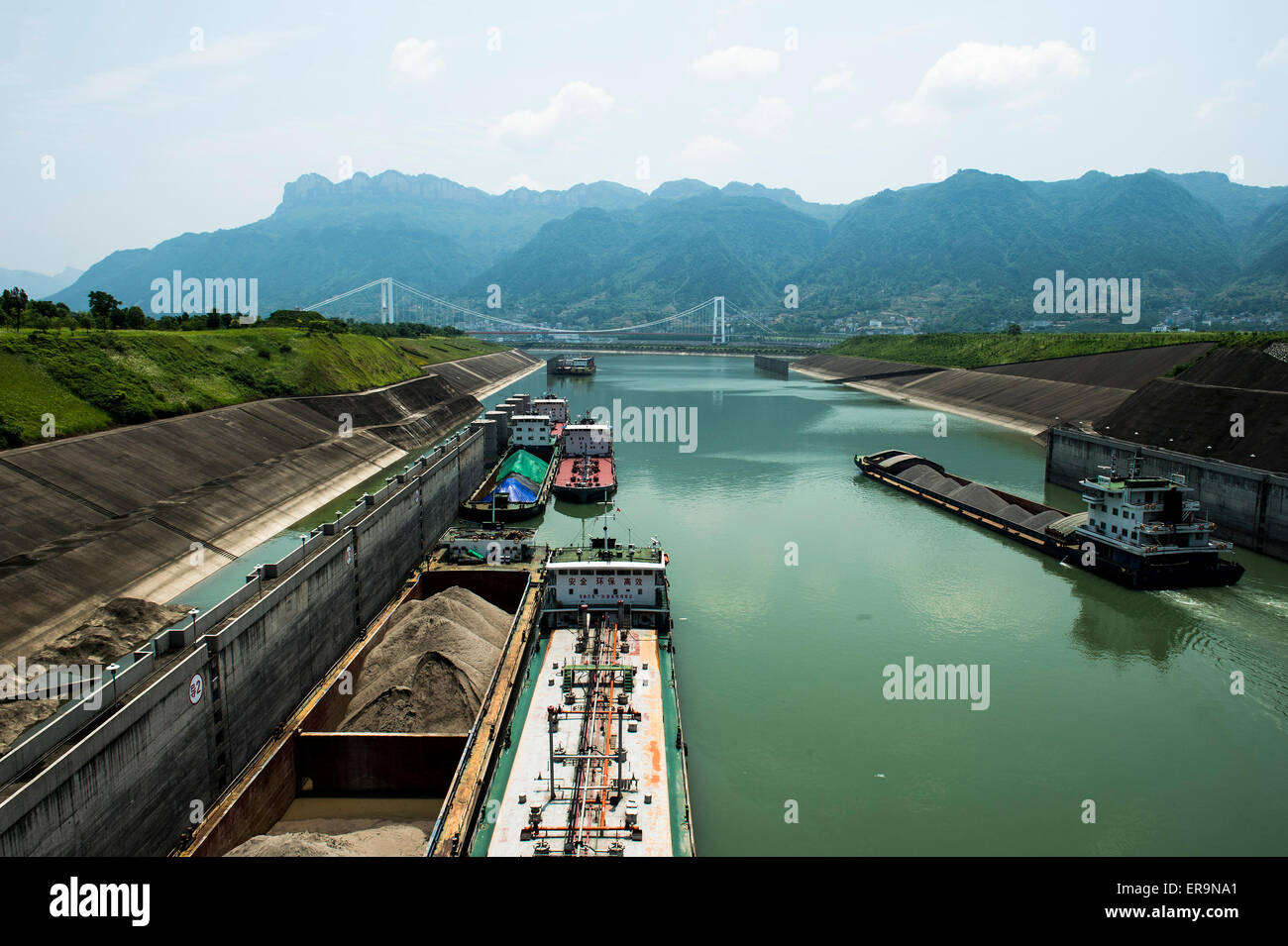 Yichang, China's Hubei Province. 30th May, 2015. Ships sail on the ...