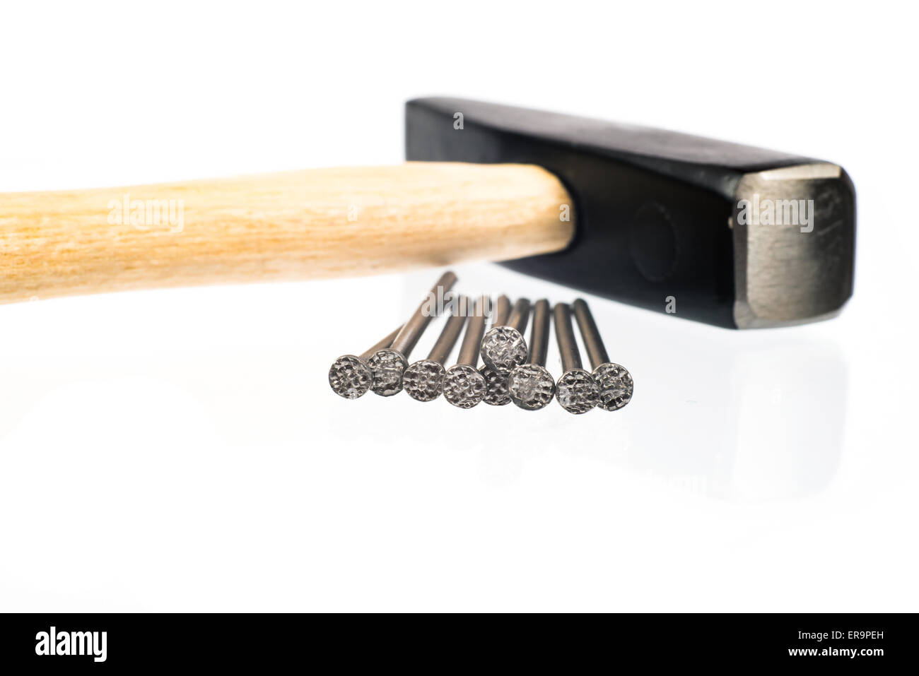 Hammer and nails Stock Photo - Alamy