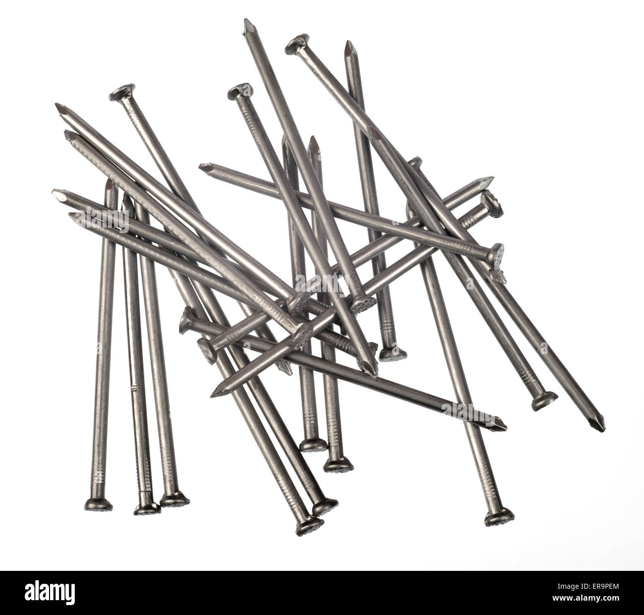 Set of scattered nails Stock Photo - Alamy