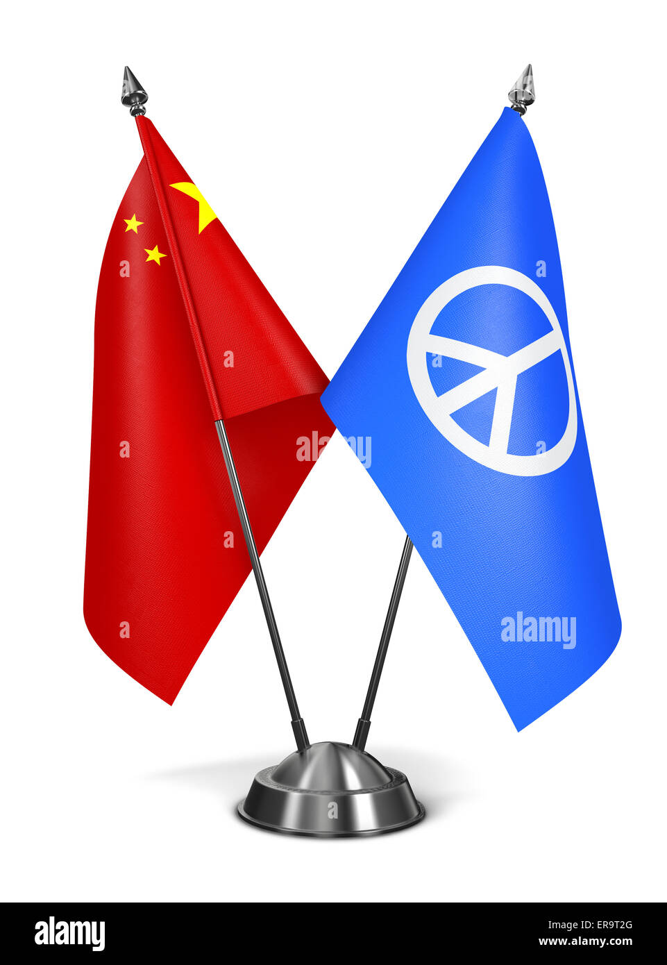 China and Peace Sign - Miniature Flags Isolated on White Background ...