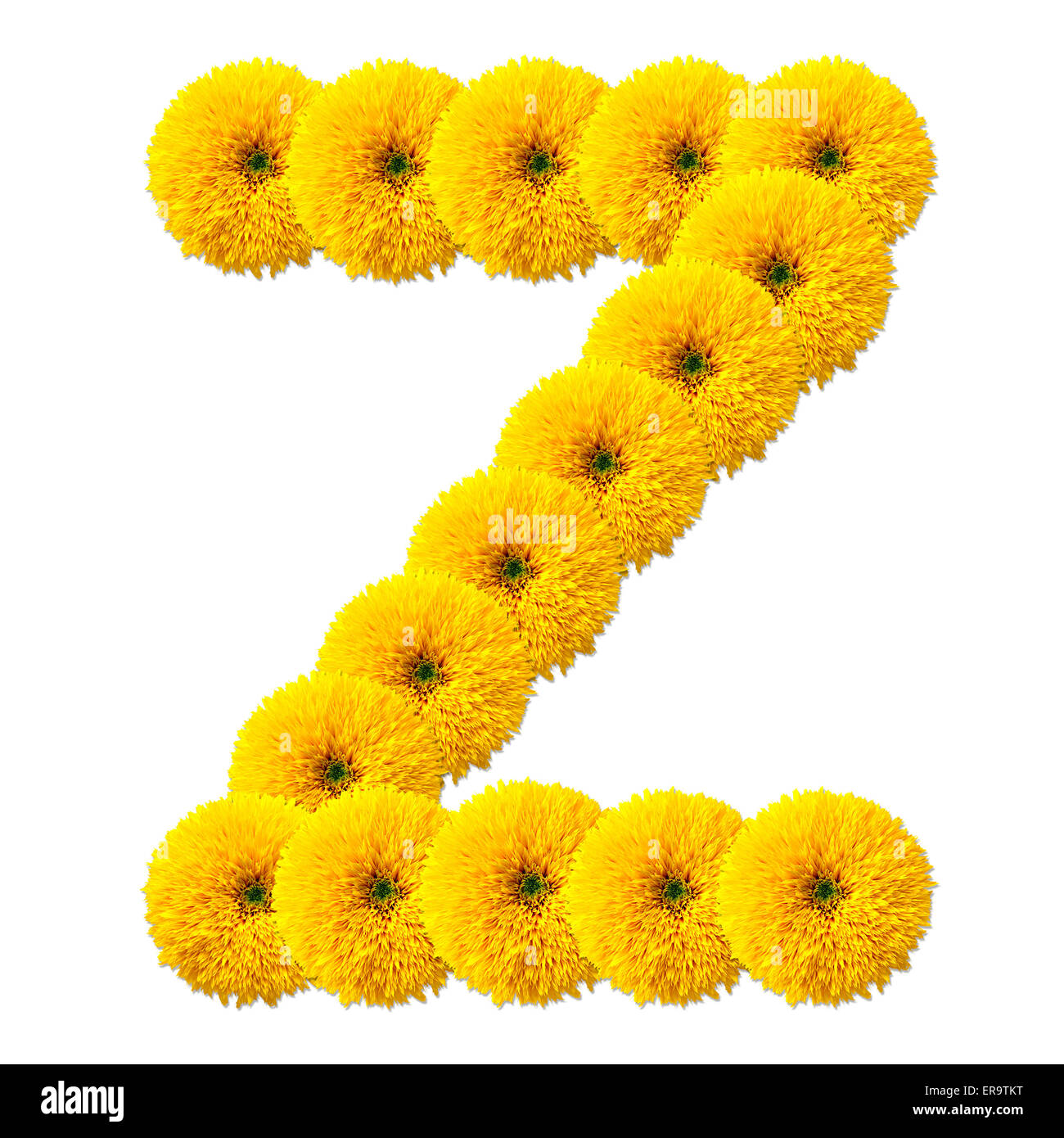 letter of the alphabet of flowers isolated on white background Stock ...