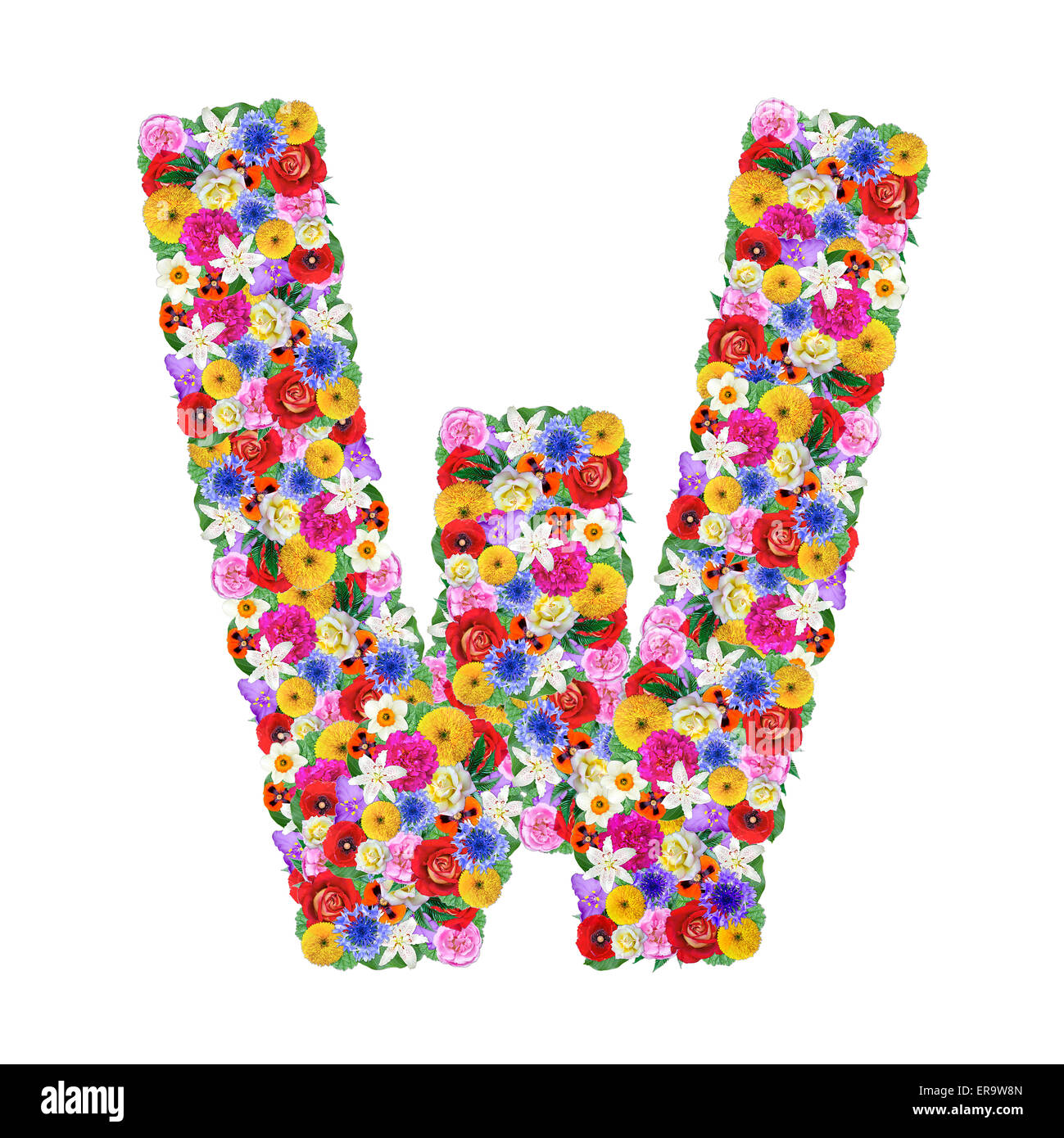 Letter alphabet in different flowers hi-res stock photography and ...