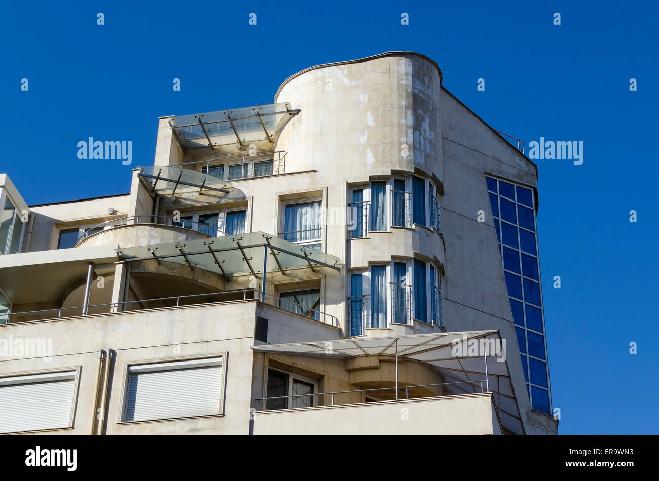 Fragment of roof construction on the contemporary building, Bulgaria ...