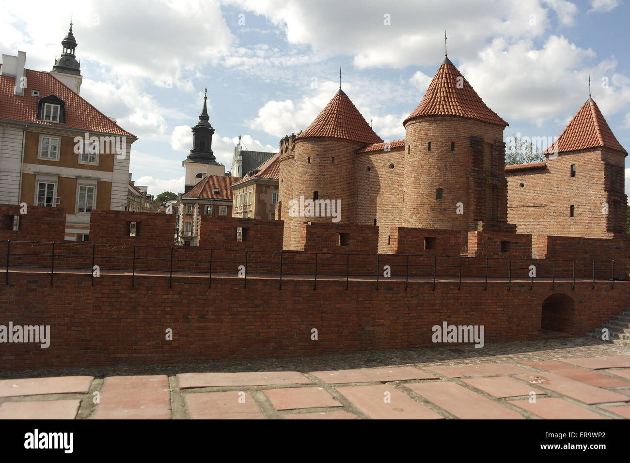 1 red bricks brick wall standing rising right foreground hi-res stock ...