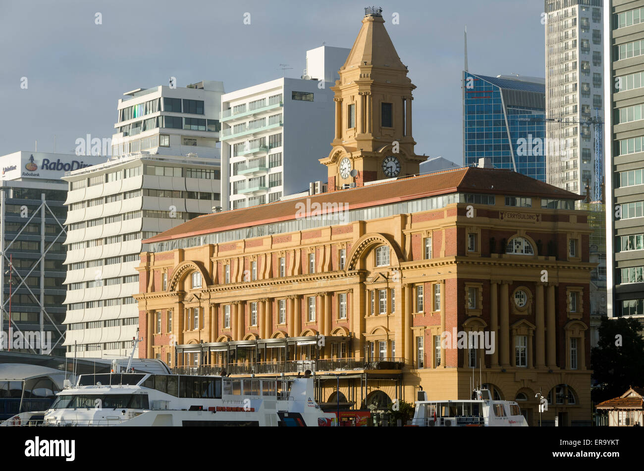 Ferry Building on Auckland waterfront, North Island, New Zealand Stock ...