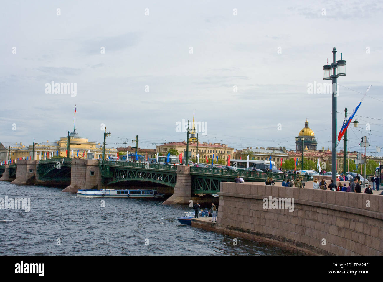 movable bridges on the River Neva. St. Petersburg. Russia Stock Photo ...