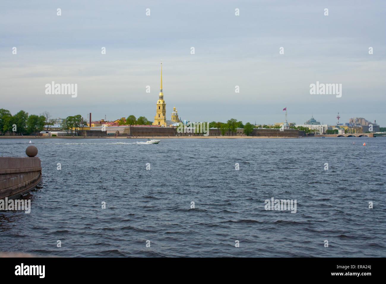 Neva River. View Peter and Paul Fortress and the Palace of Petrov. St. Petersburg. Russia Stock ...
