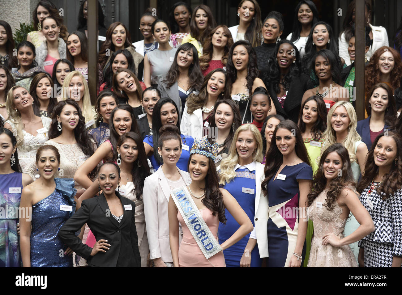Miss World contests representing 120 countries attend a photocall in ...