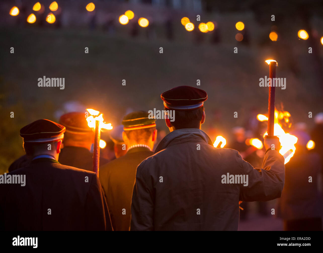 Eisenach, Germany. 29th May, 2015. Fraternity members carry torches as ...
