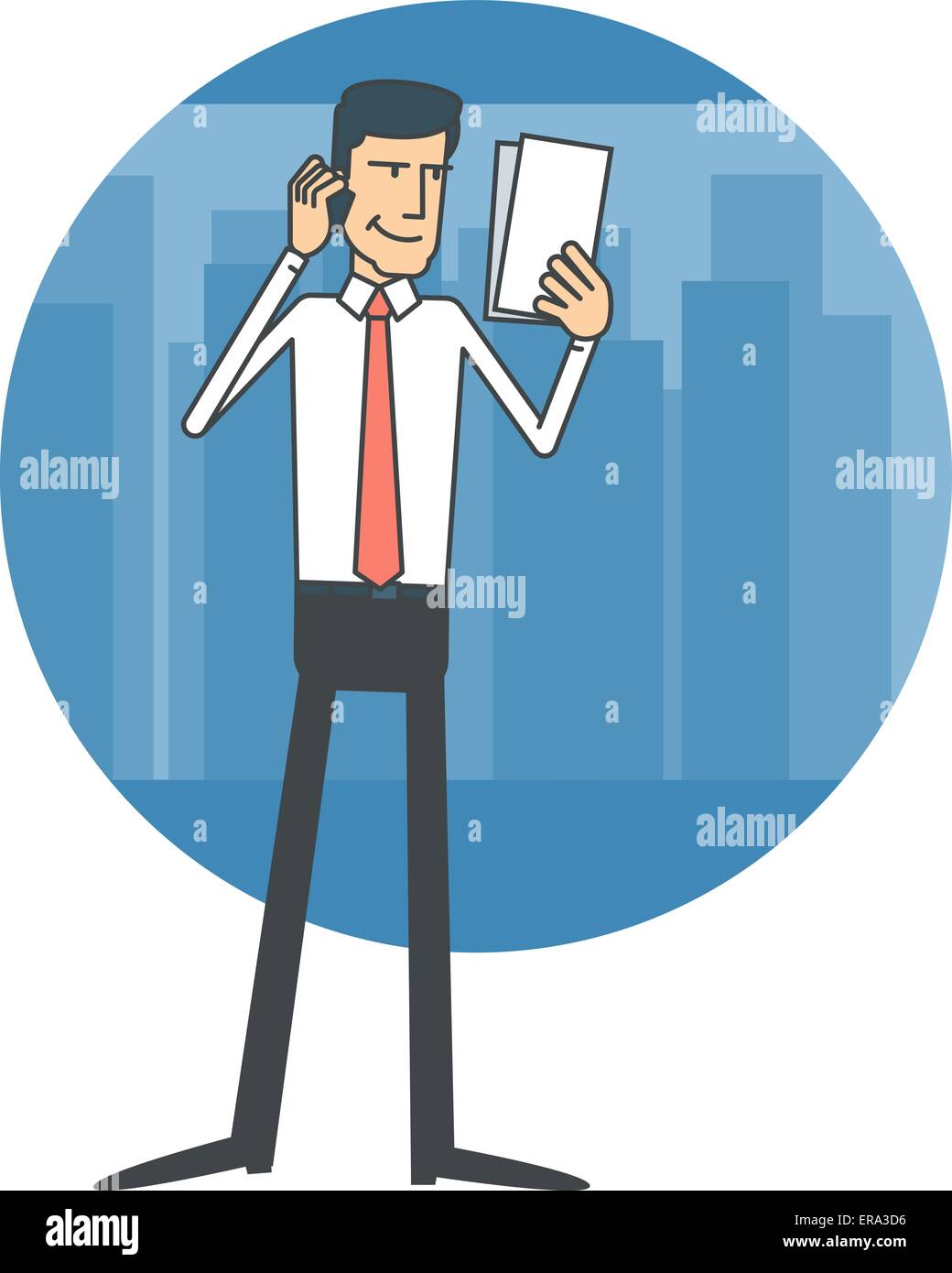 Cartoon illustration businessman listening Stock Vector Images - Alamy