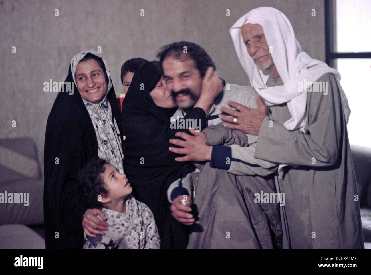 21st March 1991 A happy reunion at Kuwait International Airport: a ...