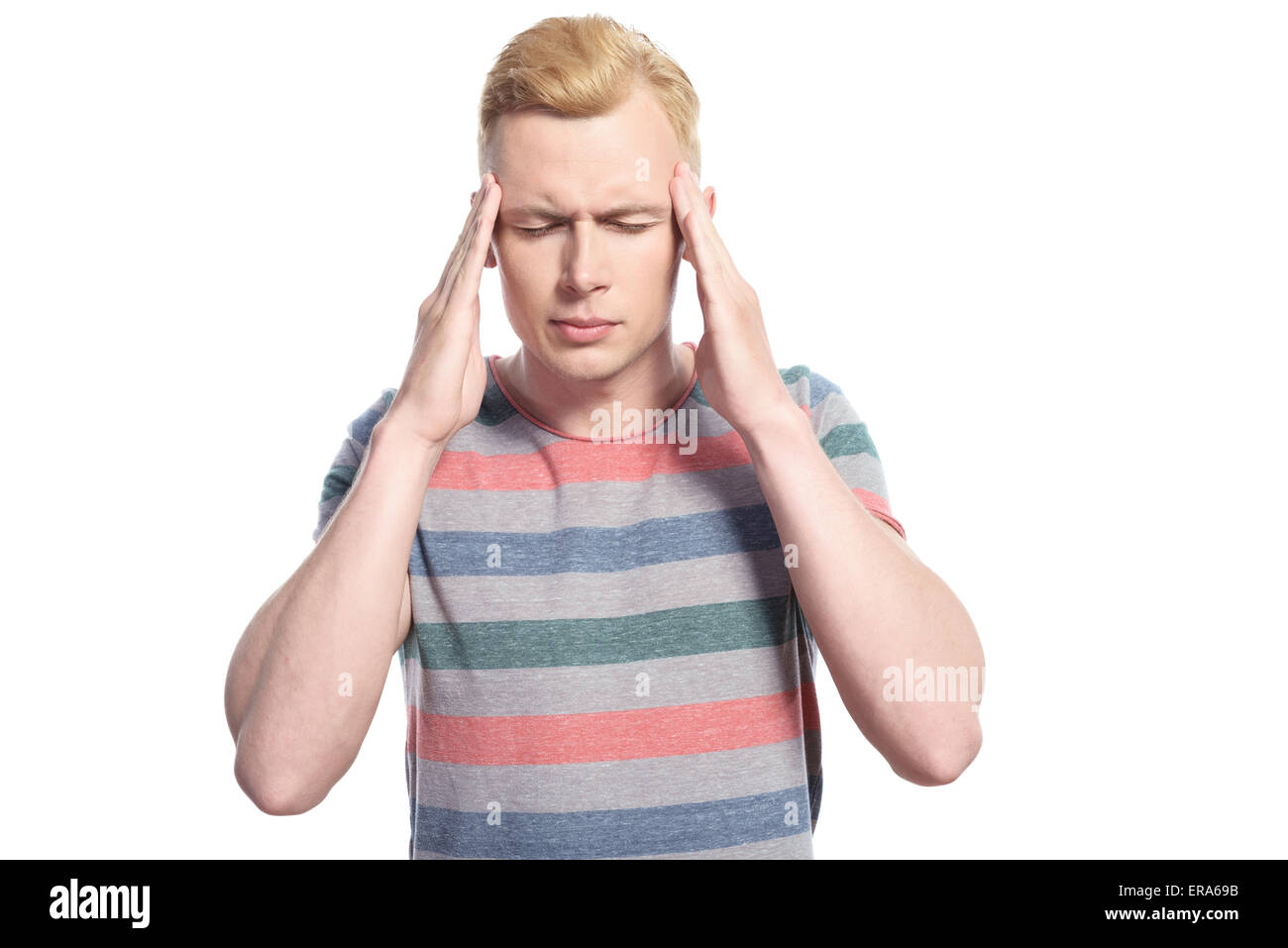 Man touching his temples Stock Photo - Alamy Man touching his temples Stock Photo - Alamy