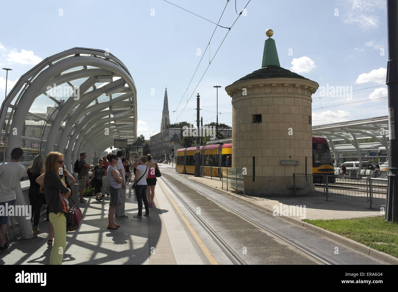 Tramway 1 line platform ratusz arsenal metro station foreground view hi ...
