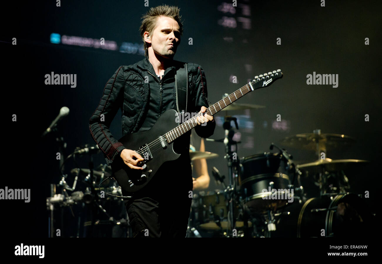 Munich, Germany. 29th May, 2015. Singer Matthew Bellamy of British band ...
