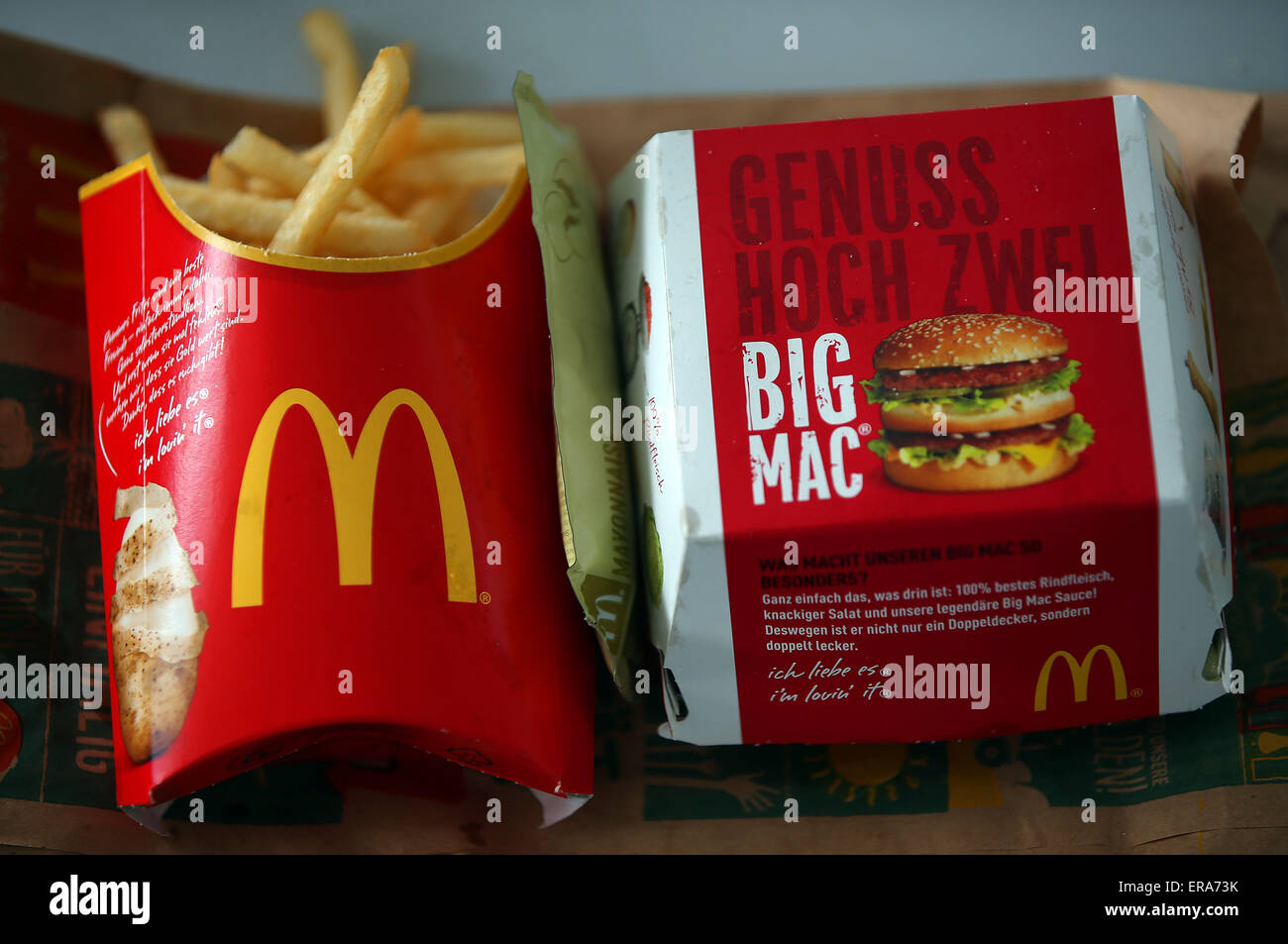 French fries and a Big Mac burger are on display at a branch restaurant ...