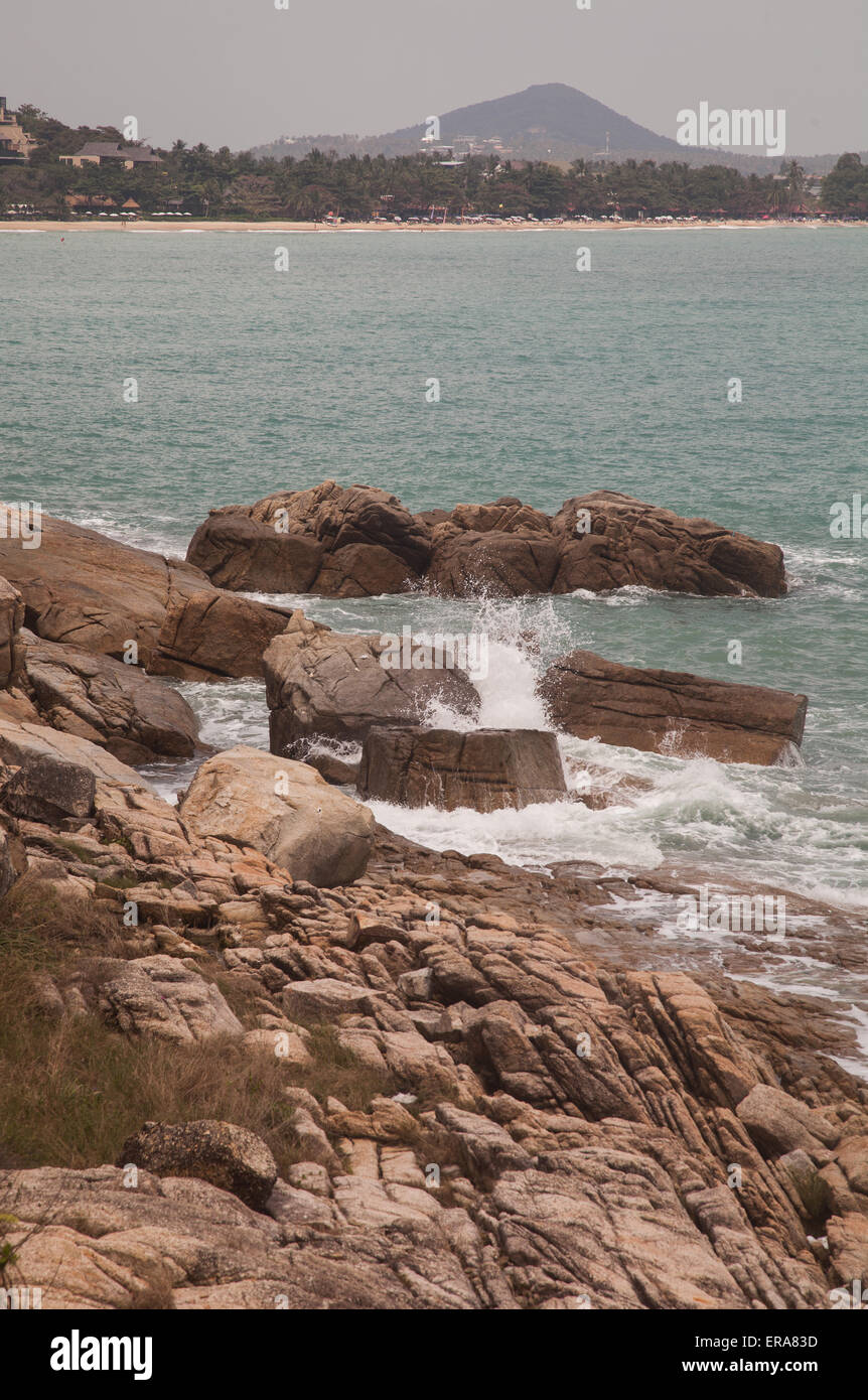 Landscape, surf, rocks, cliffs, ocean and beach Stock Photo - Alamy