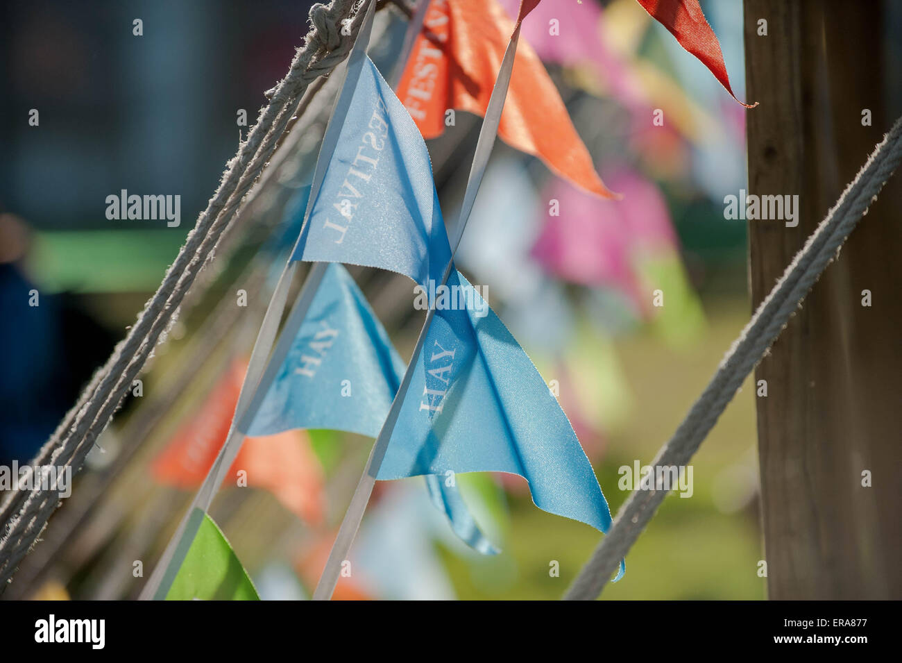 Hay on Wye, UK Friday 29 May 2015 Pictured: Colourful Flags at the ...