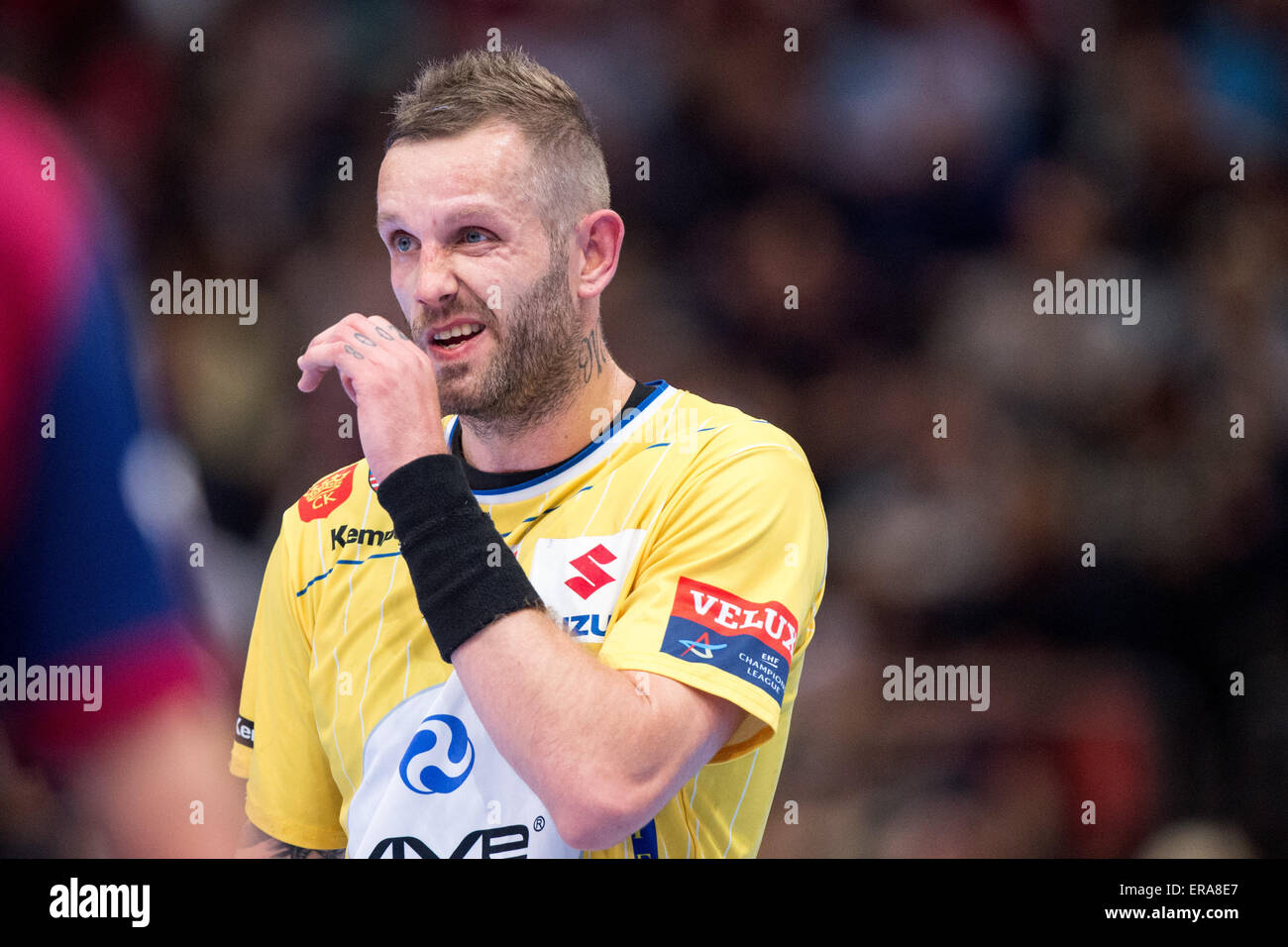 Cologne, Germany. 30th May, 2015. Kielce's Grzegorz Tkaczyk reacts ...