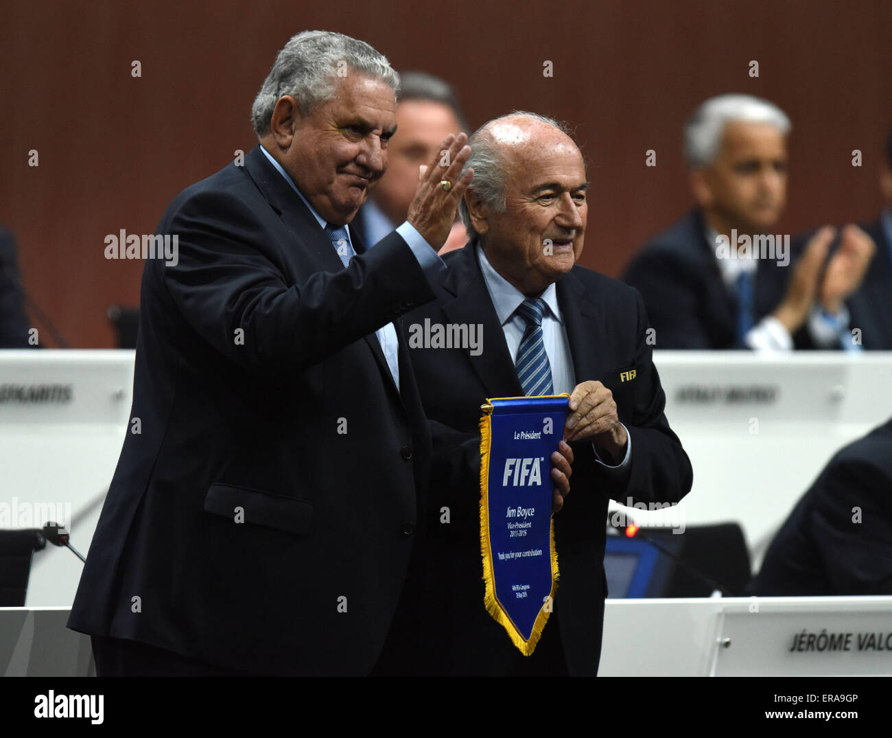Zurich, Switzerland. 29th May, 2015. Jim Boyce (L) of Northern Ireland ...