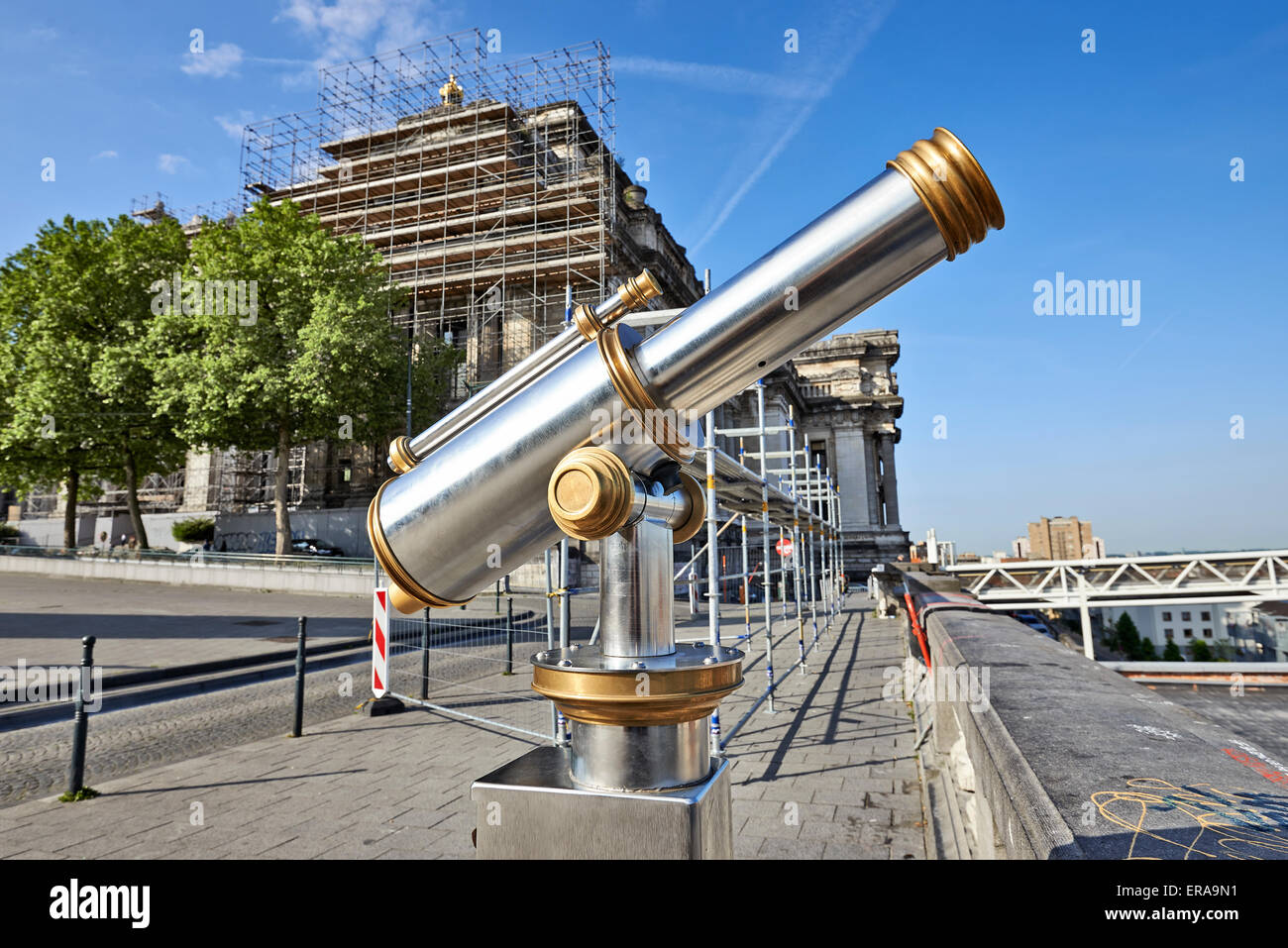 Lookout station on the top of a Brussels city belvedere Stock Photo - Alamy