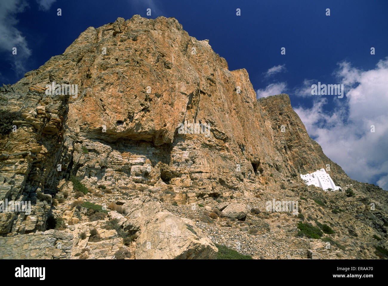 greece, cyclades islands, amorgos, monastery of hozoviotissa Stock ...