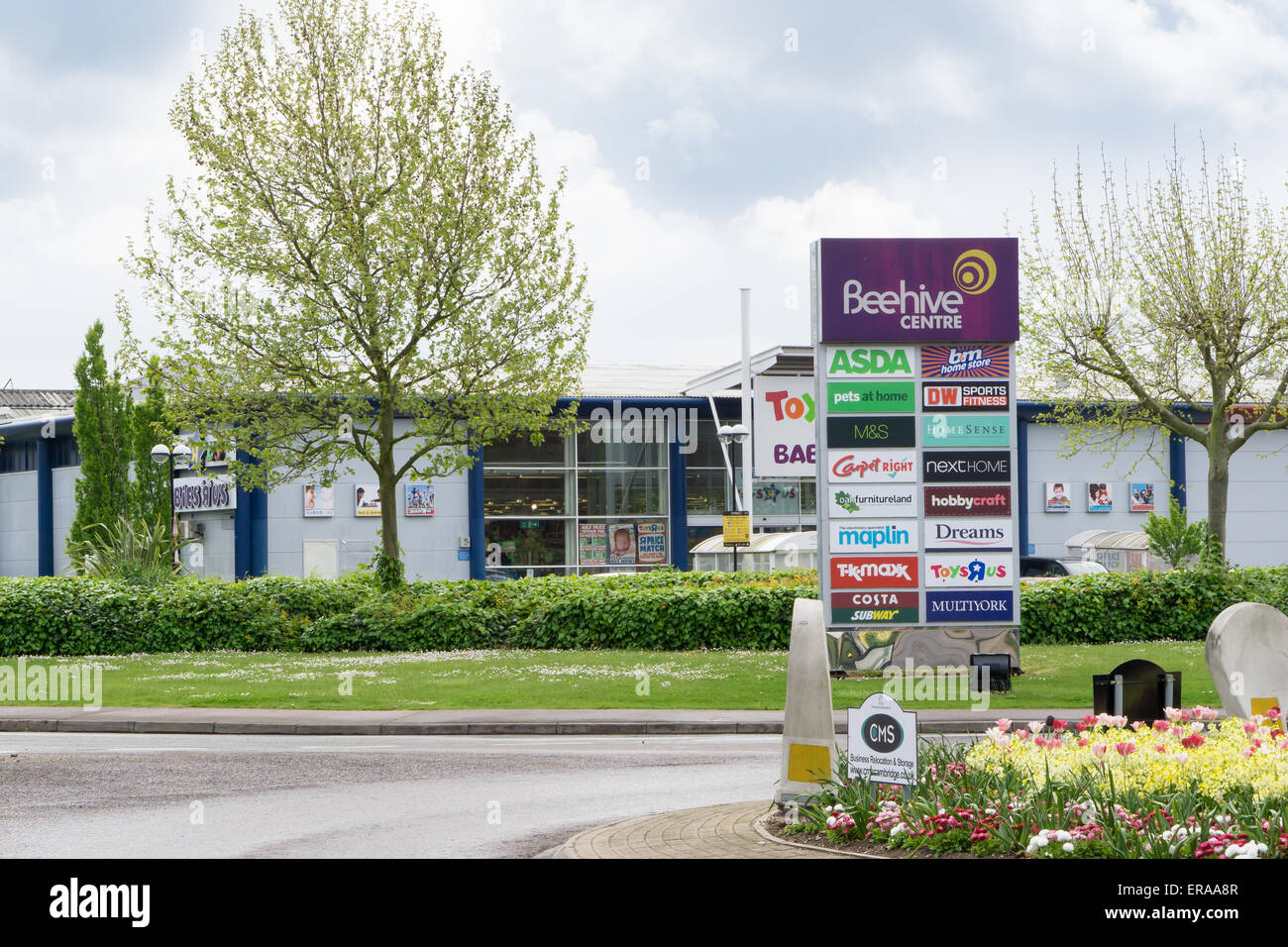 CAMBRIDGE, ENGLAND - 7 May 2015: Sign for Shopfronts in Beehive Centre ...