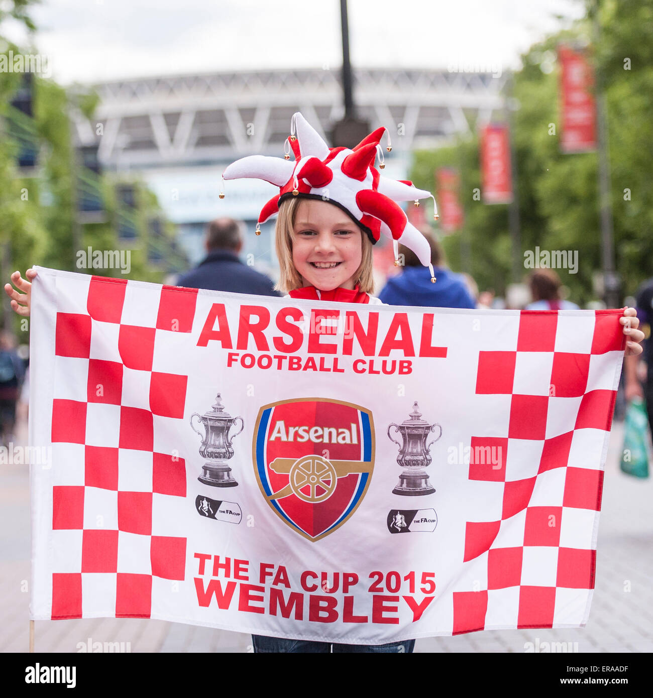 Arsenal fans flag hi-res stock photography and images - Alamy