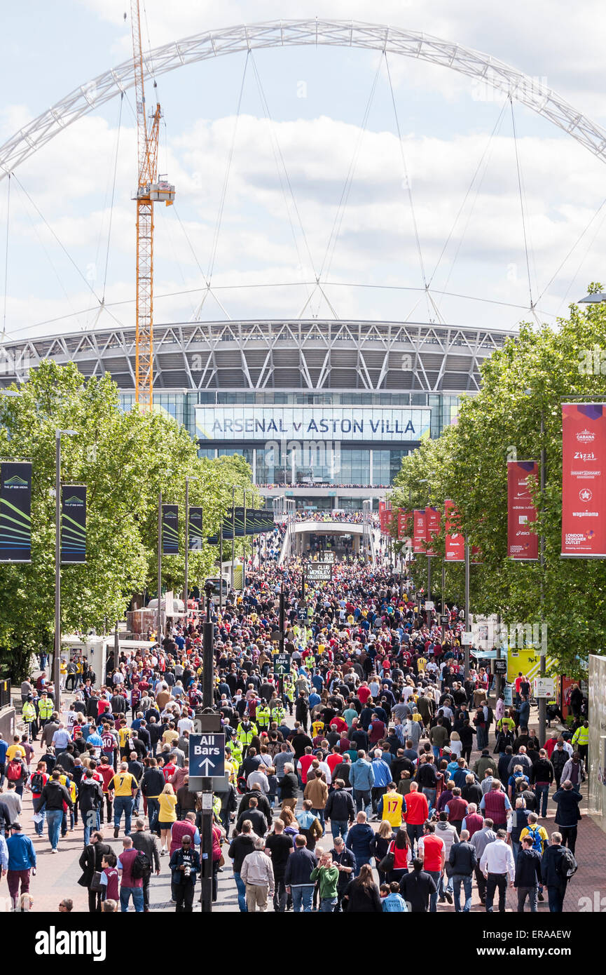 London, UK. 30 May 2015. A crowded Wembley Way, as fans gather at ...