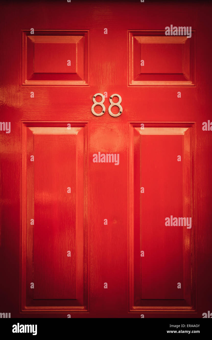 Door number 88 eighty eight refelctive surface vignette effect Stock ...