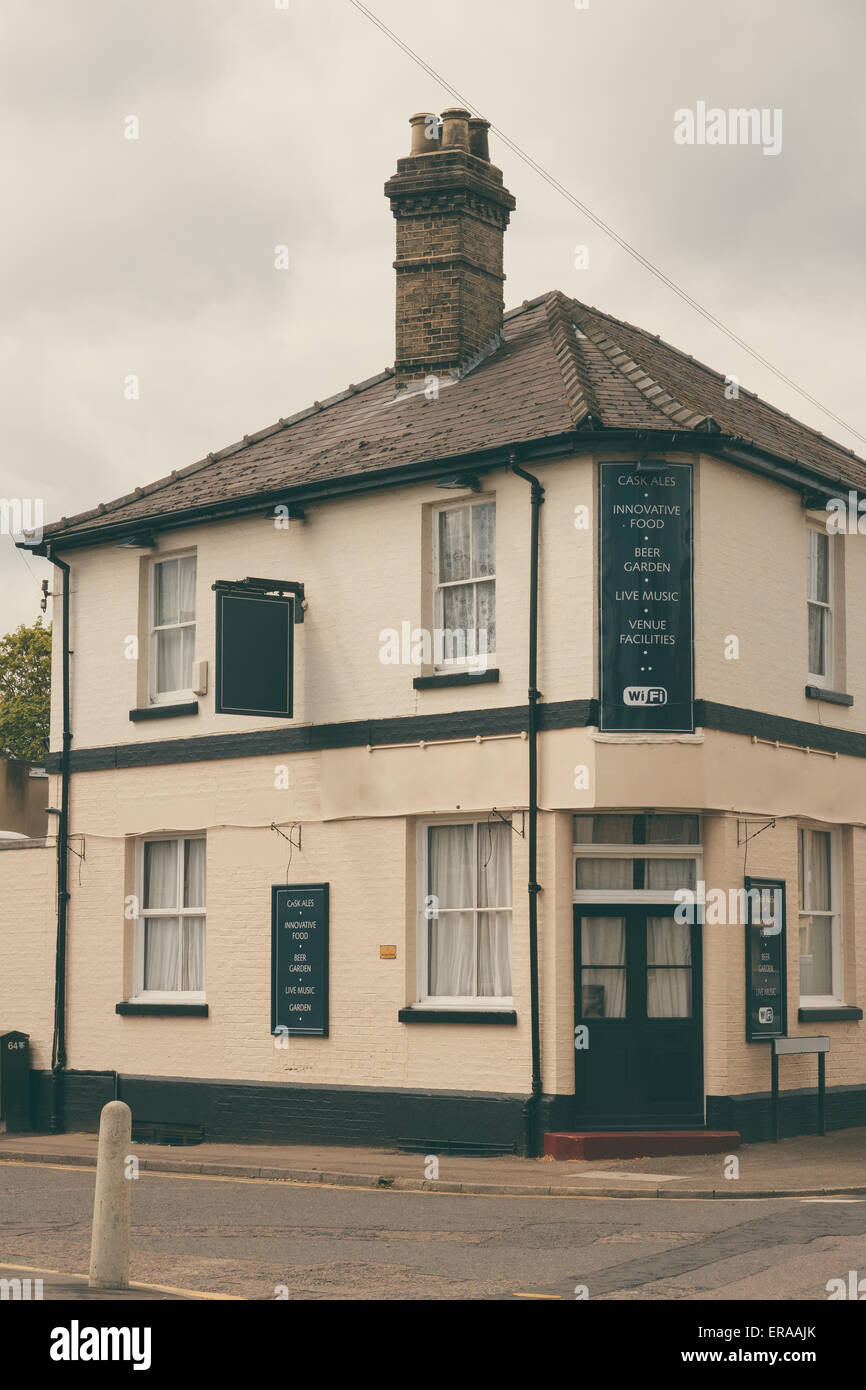 English Pub exterior architecture deatiles and menu vertical image ...