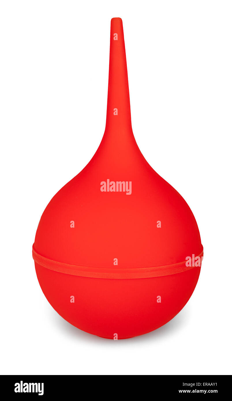 Red rubber clyster isolated on white background Stock Photo - Alamy