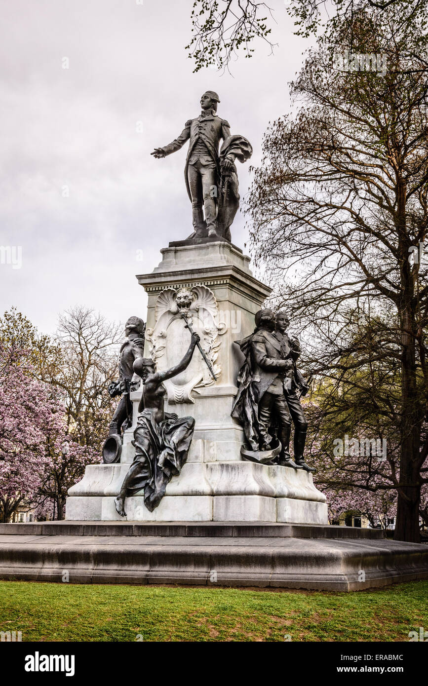 Statue of major general marquis gilbert de lafayette hi-res stock ...