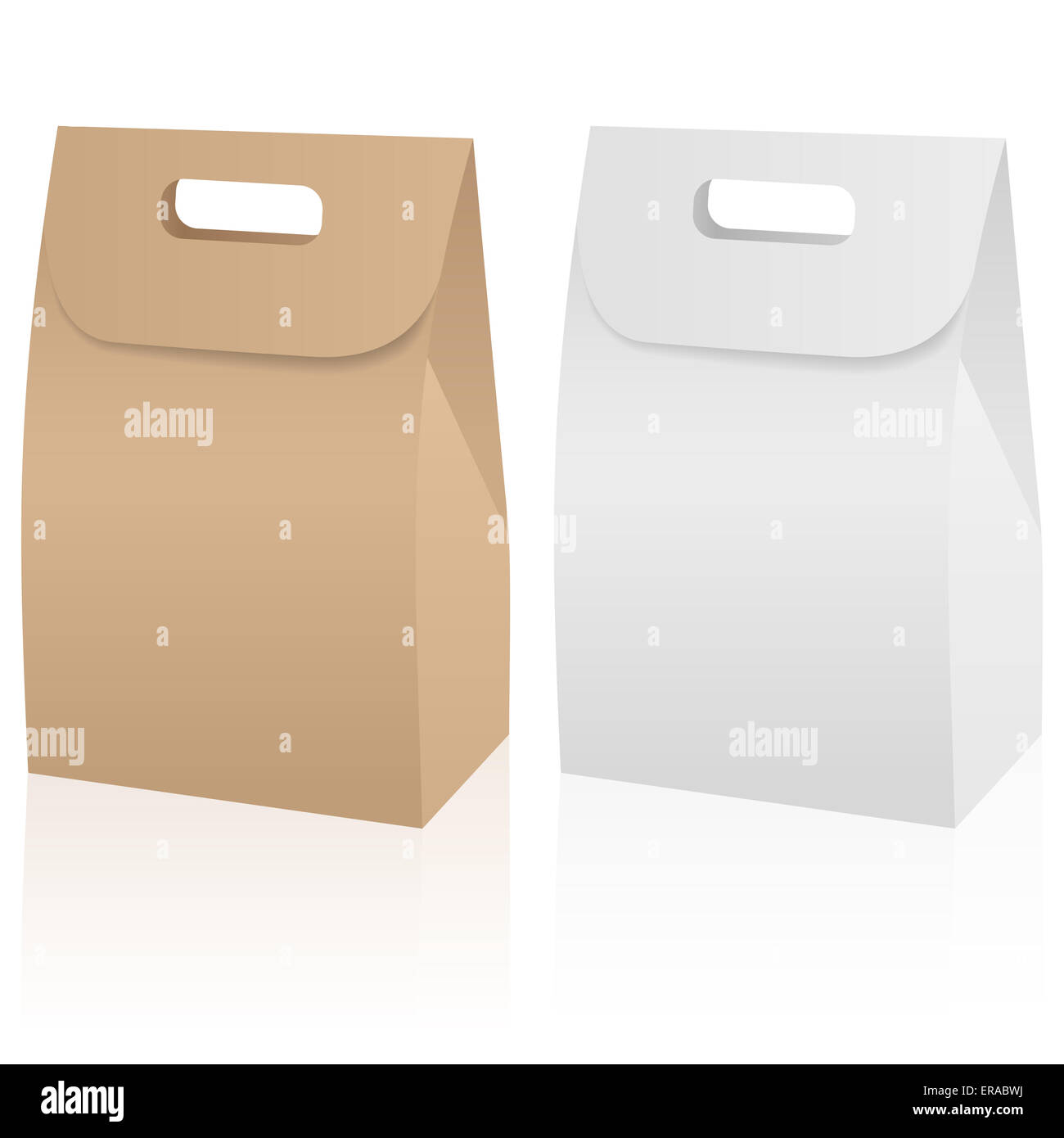 Paper bag set on a white background Stock Photo - Alamy