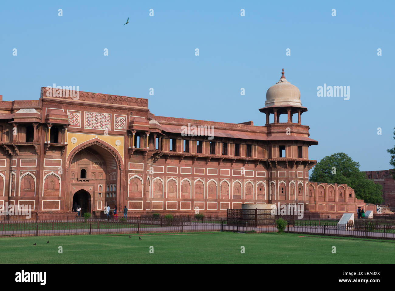 India, Agra. The Red Fort of Agra. This sandstone fortress was once the ...