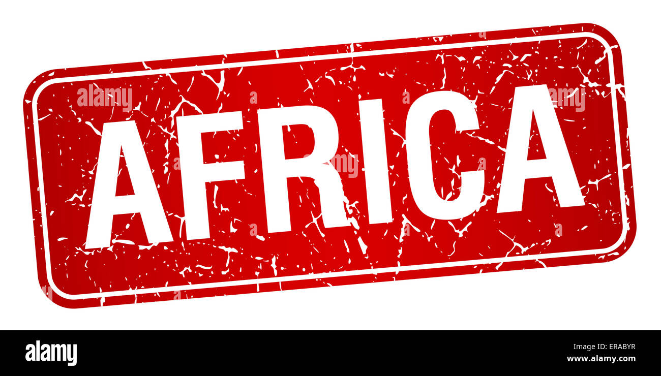 Africa red stamp isolated on white background Stock Photo - Alamy
