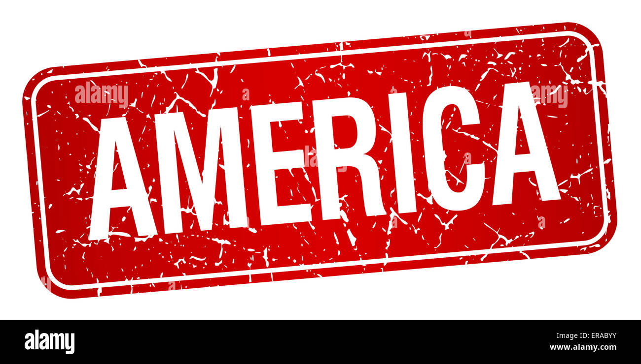America red stamp isolated on white background Stock Photo - Alamy