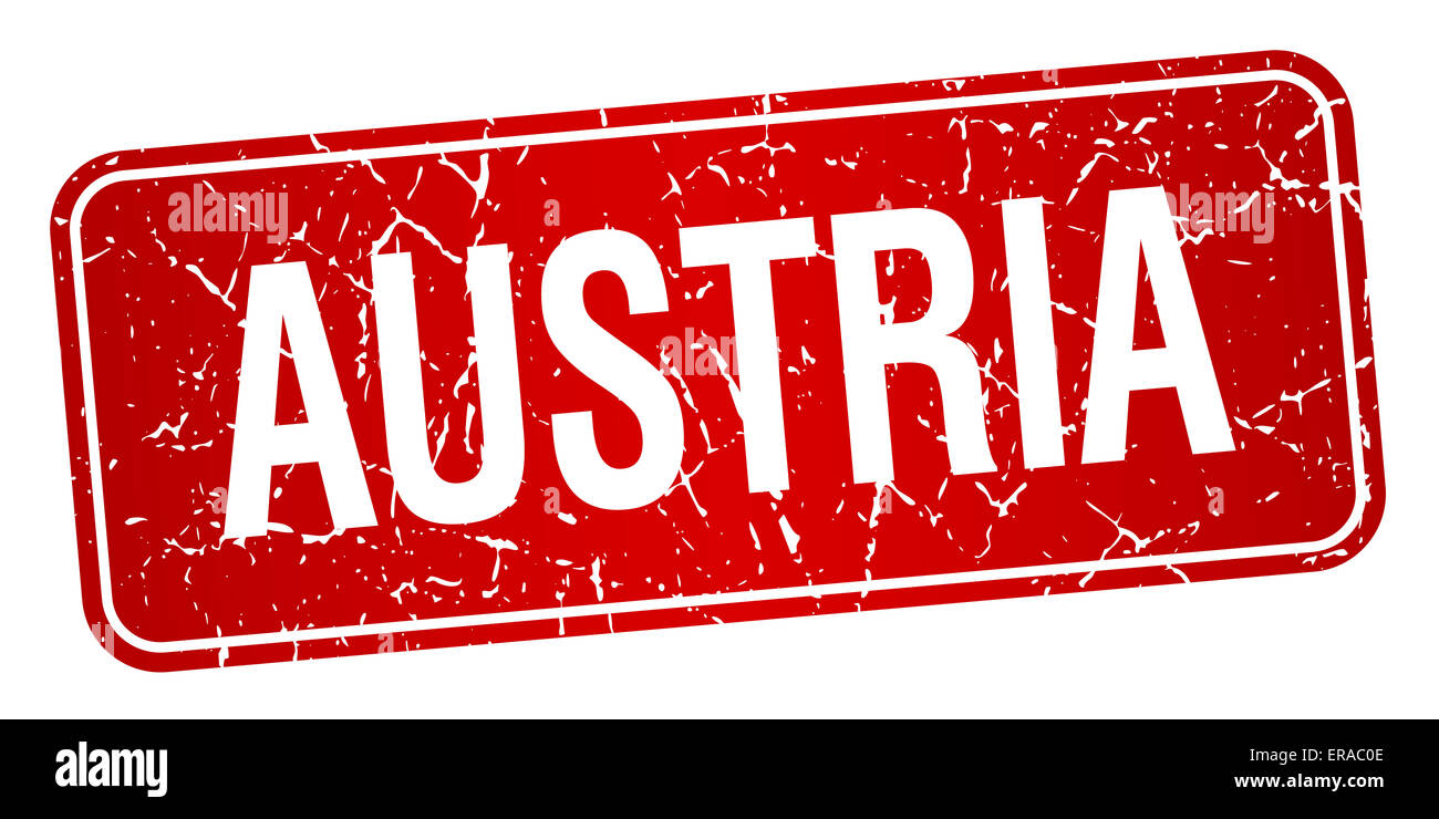 Austria red stamp isolated on white background Stock Photo - Alamy