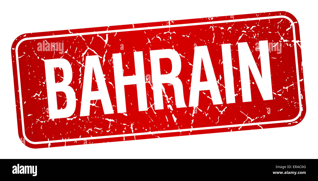 Bahrain red stamp isolated on white background Stock Photo - Alamy