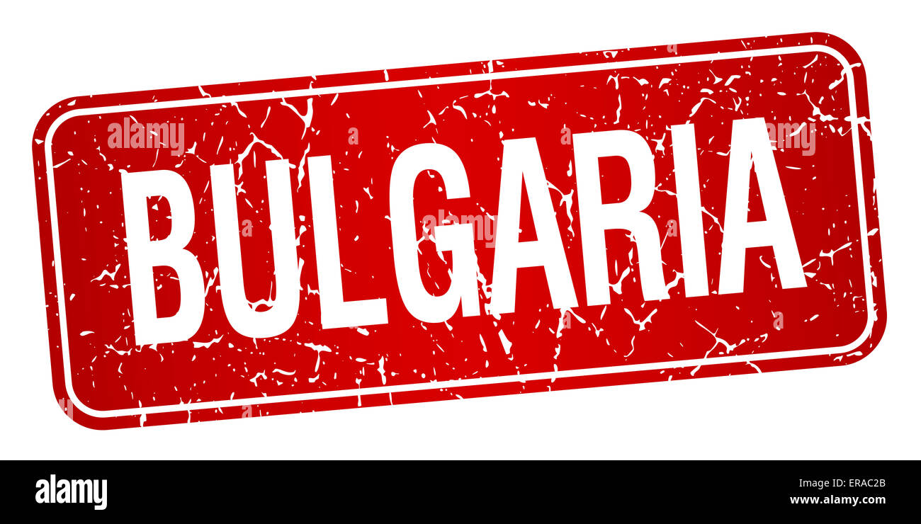 Bulgaria red stamp isolated on white background Stock Photo - Alamy
