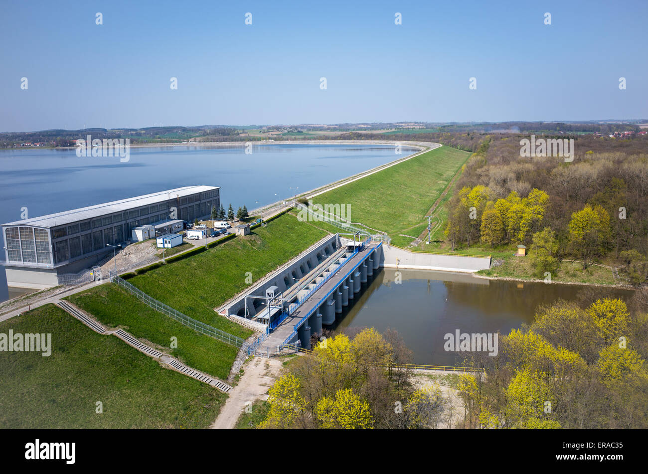 Modern dam on Otmuchow lake in Poland Stock Photo - Alamy